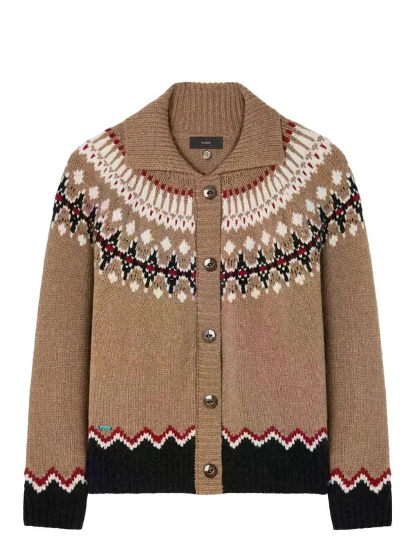 Alanui Fair-isle Wool Cardigan - Brown