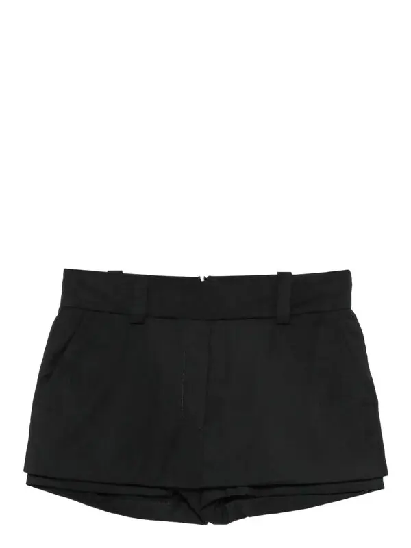 VESTIAIRE D'UN OISEAU LIBRE Layered Wool Shorts - Black