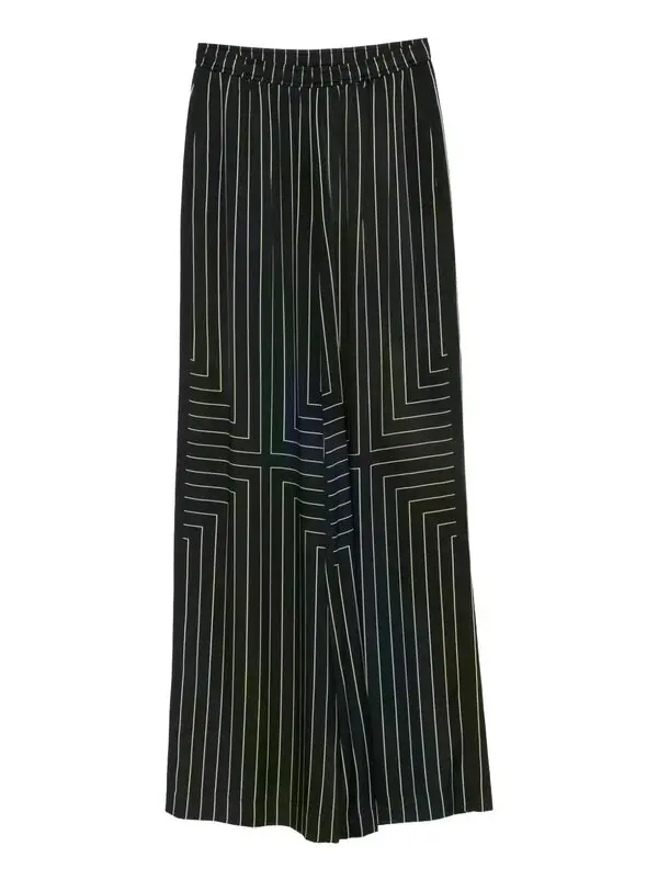 JOSEPH Pinstripe Wide-leg Trousers - Black