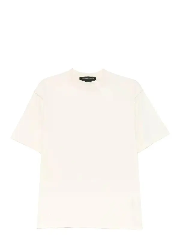 FEDERICO CINA Crew-neck Cotton T-shirt - Neutrals