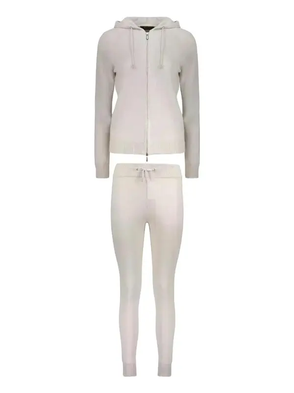 MOORER Zip-up Drawstring Trousers Set - Neutrals