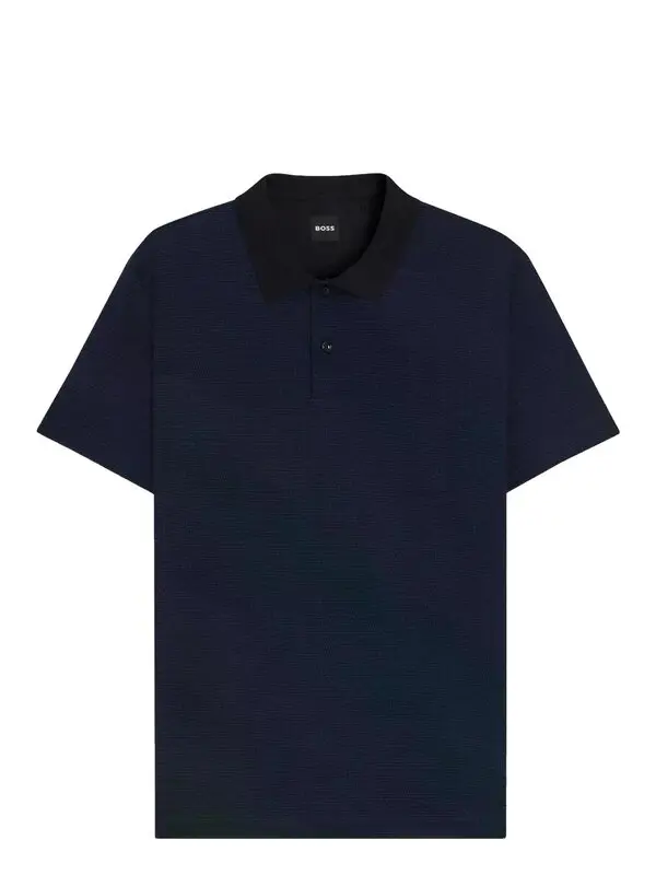 BOSS Textured Polo Shirt - Blue