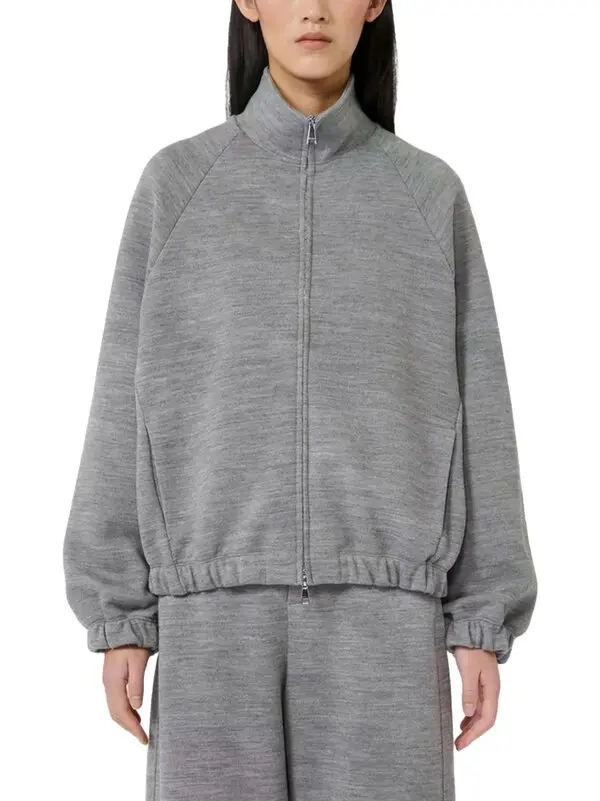 Max Mara Zip-front Pocket Sweater - Grey