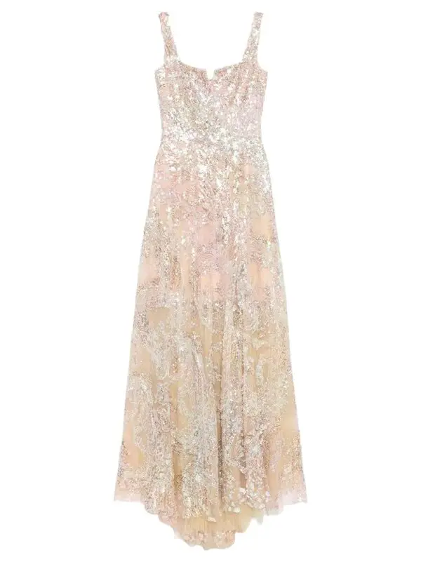 SAIID KOBEISY Embroidered Gown - Pink