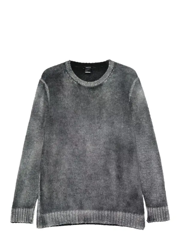 Avant Toi Frayed Crew-neck Sweater - Grey