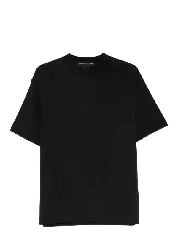 FEDERICO CINA Short-sleeve Cotton T-shirt - Black