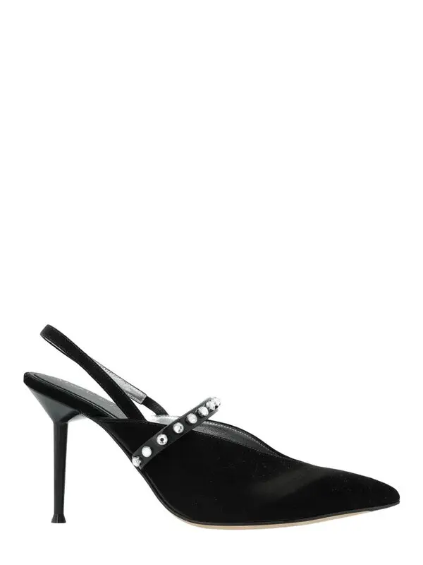 Alexander McQueen Crystal-embellished Slingback Pumps - Black