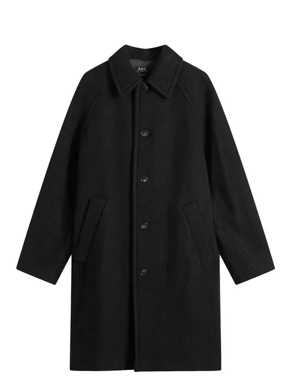 A.p.c. Gaston Felted Wool Overcoat - Black