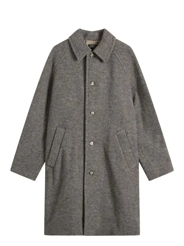 A.p.c. Gaston Felted Wool Overcoat - Grey Heather