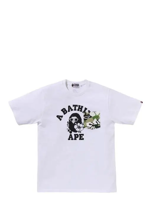 A BATHING APE Abc Resort Camo Pocket College Tee Shirt - White