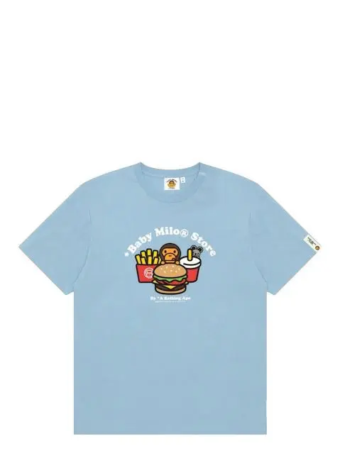 A BATHING APE Baby Milo Fast Food T-shirt - Sky Blue
