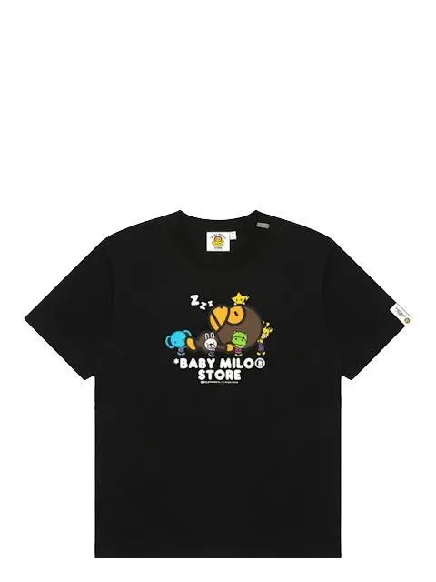 A BATHING APE Baby Milo Graphic Print Iii Tee Shirt - Black