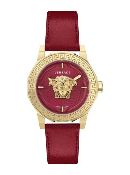 Versace Medusa Deco Leather Watch Ve7b00123 - Stainless Steel