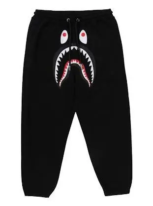 A BATHING APE Shark Relaxed Fit Sweat Pants - Black