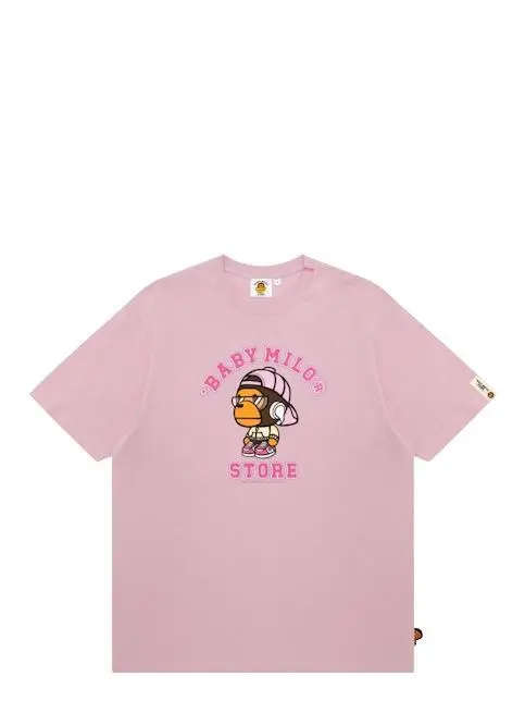 A BATHING APE Baby Milo Graphic Tee - Pale Pink