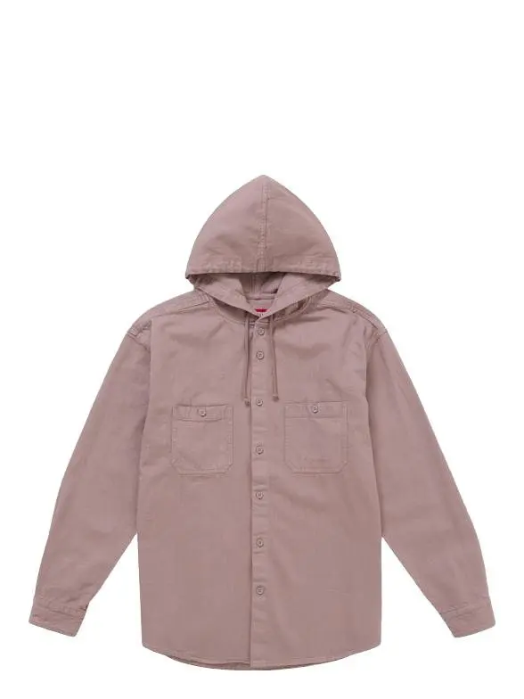 Supreme Hooded Denim Shirt - Pink