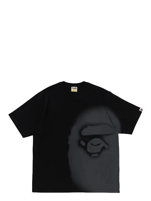 A BATHING APE Spray Print Ape Head Relaxed Fit I Tee Shirt - Black