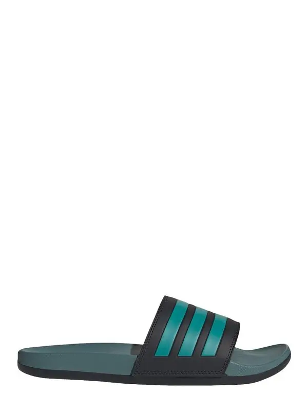 Adidas Adilette Comfort Slides - Core Black/pure Teal/preloved Teal