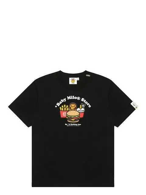 A BATHING APE Baby Milo Fast Food T-shirt - Black
