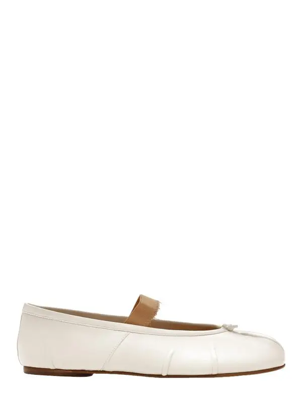 MAISON MARGIELA Tabi Ballerina Flat With Elastic Band - Ivory/nude