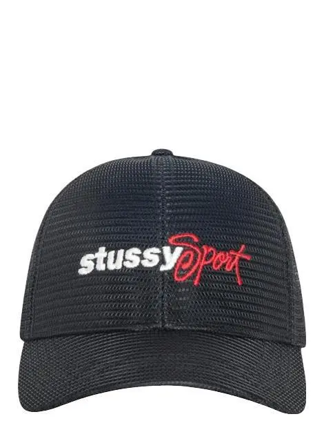 StÜssy Mid-depth Sport Mesh Snapback - Black