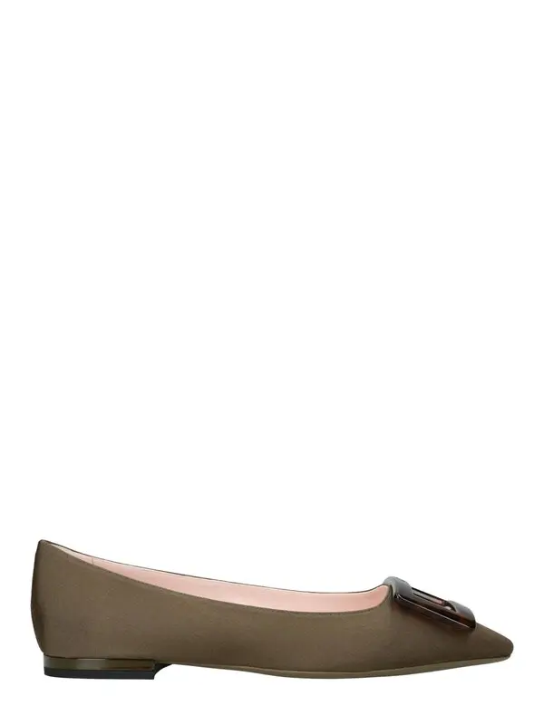 ROGER VIVIER Faille Gommettine Ballet Flats - Green