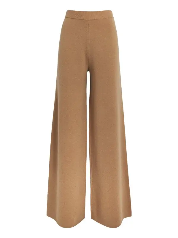 Max Mara Wool-cashmere Wide-leg Trousers - Beige