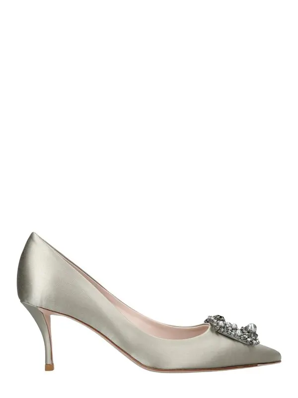 ROGER VIVIER Satin Efflorescence 65 Pumps - Gold