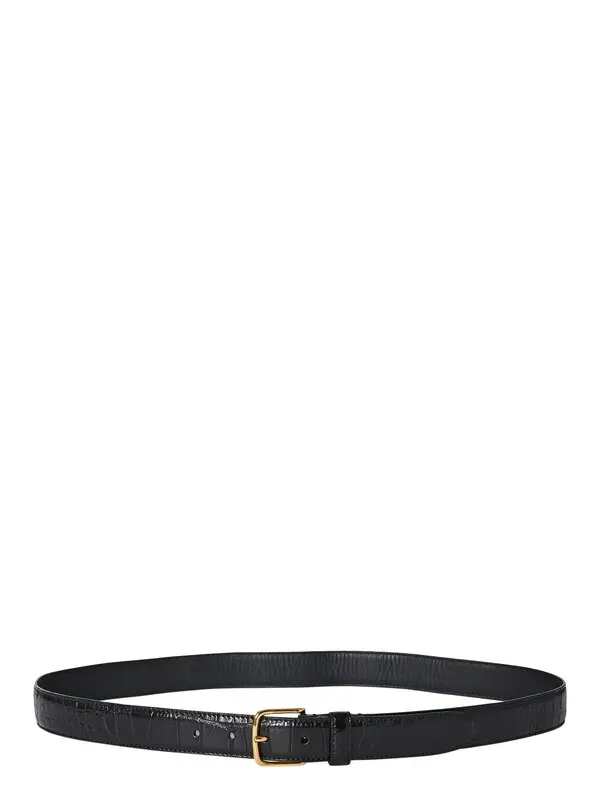 THE ROW Classic Alligator Leather Belt - Black