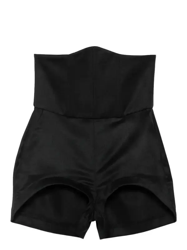 VESTIAIRE D'UN OISEAU LIBRE Corset-detail Shorts - Black