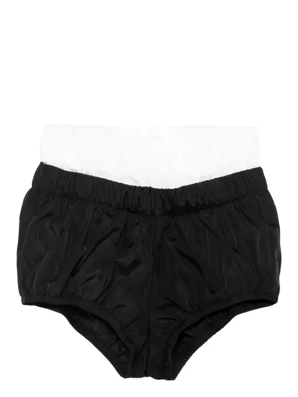 VESTIAIRE D'UN OISEAU LIBRE Panelled Mini Shorts - Black