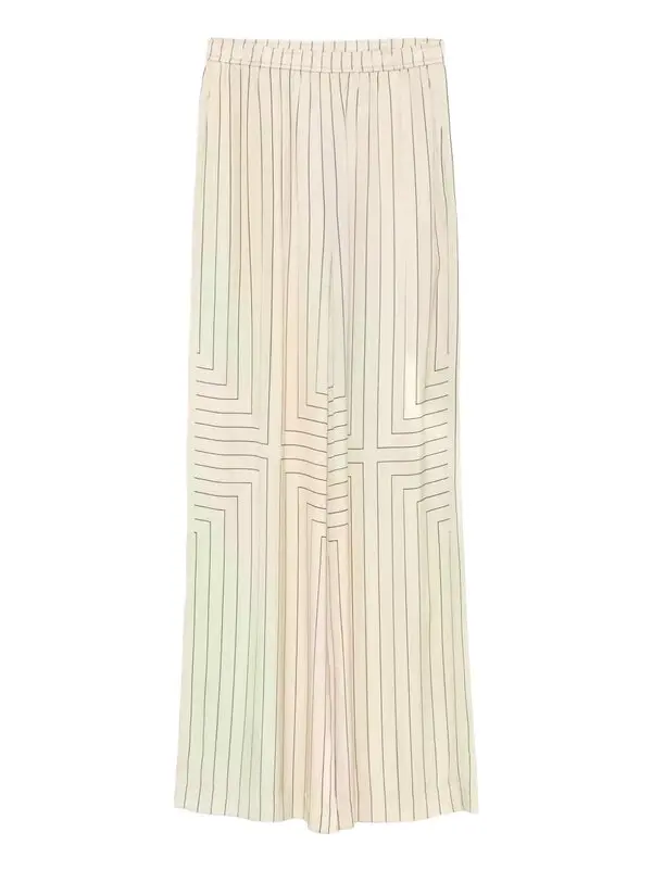JOSEPH Pinstriped Geometric Print Trousers - Neutrals