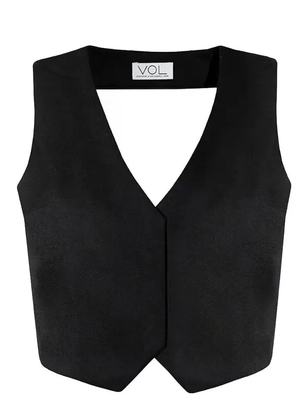 VESTIAIRE D'UN OISEAU LIBRE Open-back Cropped Top - Black