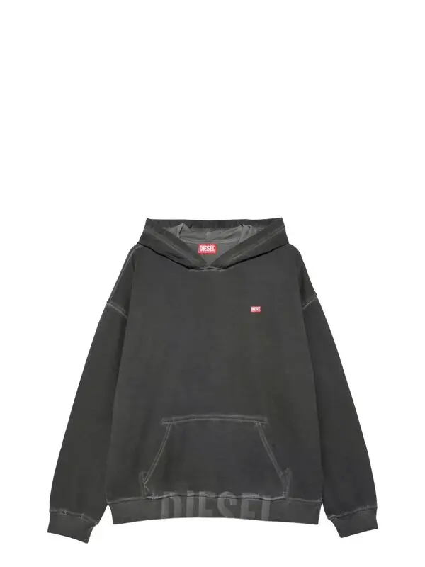 DIESEL Logo-embroidered Hoodie - Black