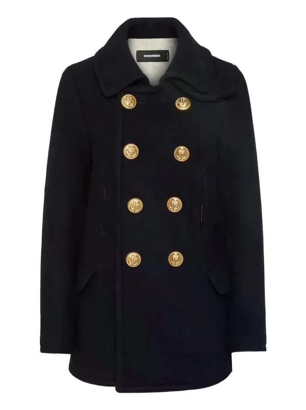 Dsquared2 Double-breasted Coat - Black