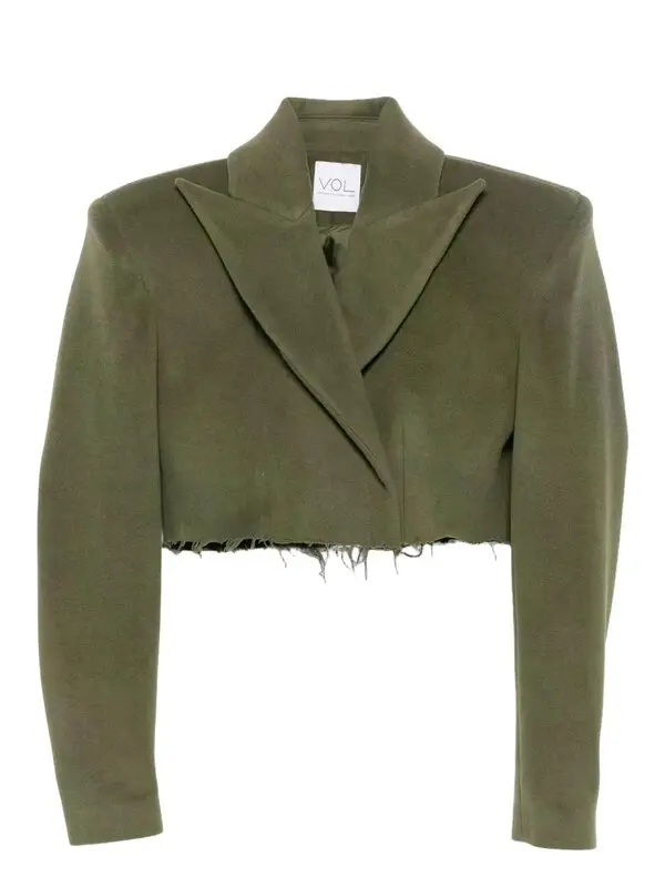VESTIAIRE D'UN OISEAU LIBRE Frayed-hem Jacket - Green