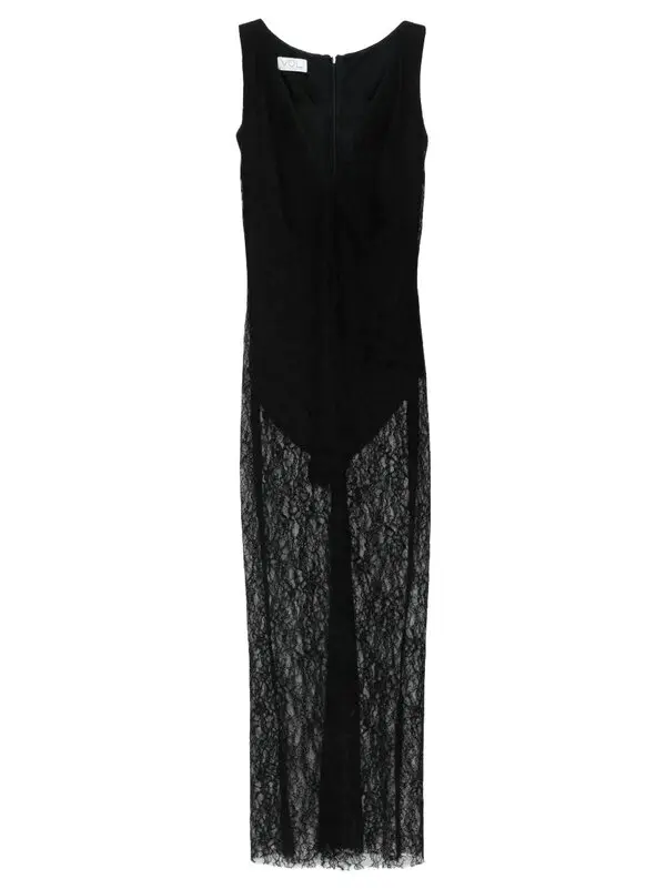 VESTIAIRE D'UN OISEAU LIBRE Lace Midi Dress - Black