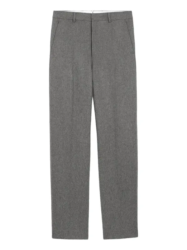 Ami Wool Wide-leg Trousers - Grey