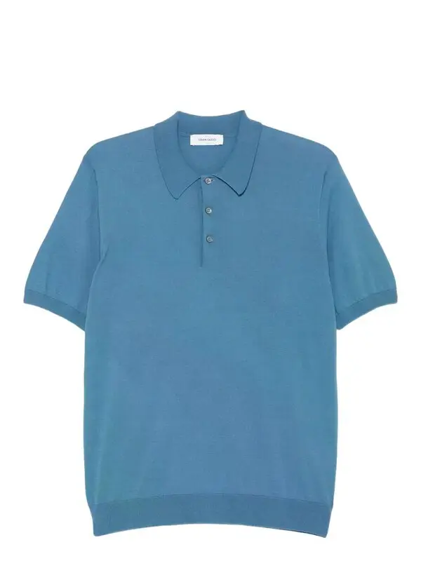 GRAN SASSO Short-sleeve Polo Shirt - Blue