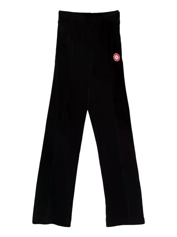 Casablanca Side-stripe Velour Trousers - Black