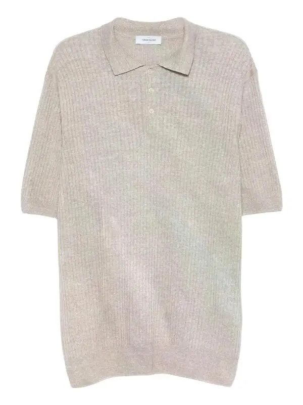 GRAN SASSO Ribbed Polo Shirt - Neutrals
