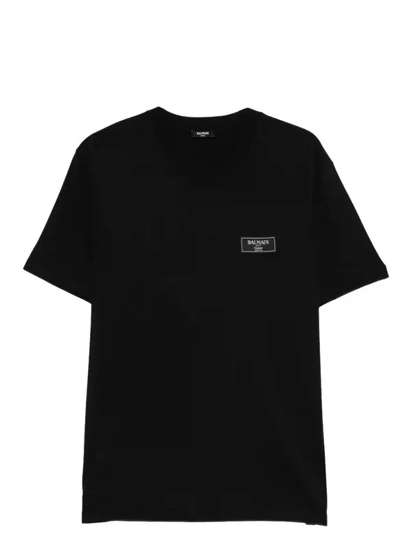 Balmain Logo-motif Cotton T-shirt - Black