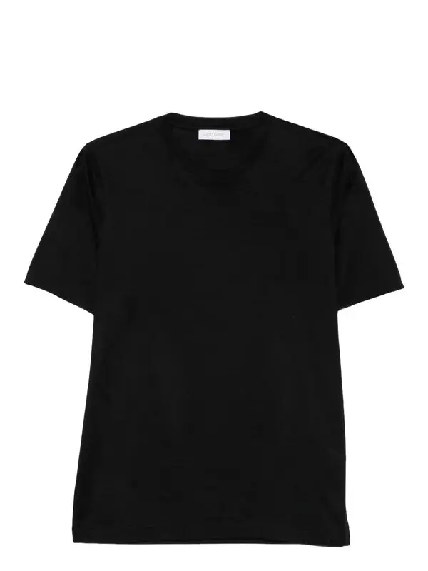 GRAN SASSO Round-neck Cotton T-shirt - Black