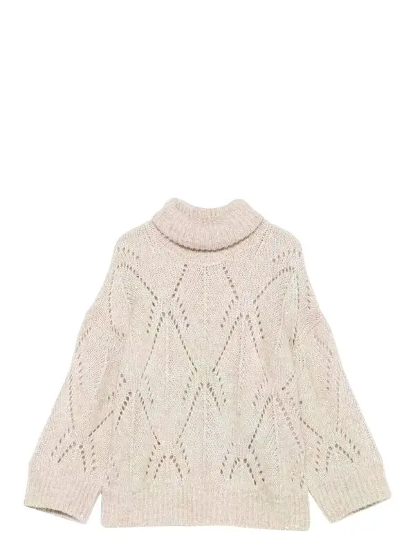 Peserico Diamond-pattern Knit Turtleneck - Neutrals