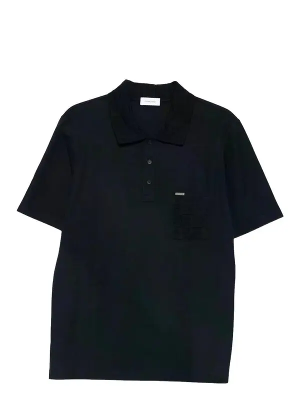 FERRAGAMO Logo-plaque Polo Shirt - Blue