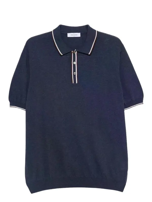 GRAN SASSO Cotton Polo Shirt - Blue
