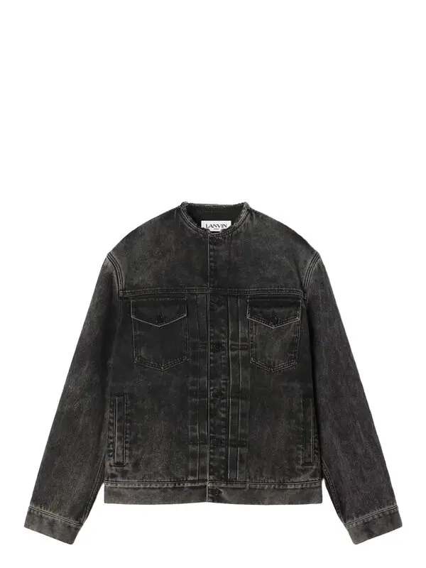 LANVIN Acid-wash Cotton Jacket - Black
