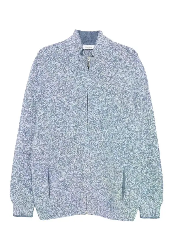 GRAN SASSO Speckled Wool Cardigan - Blue