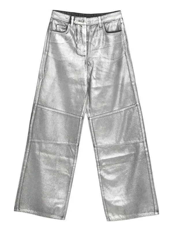 Patrizia Pepe Panelled Trousers - Silver