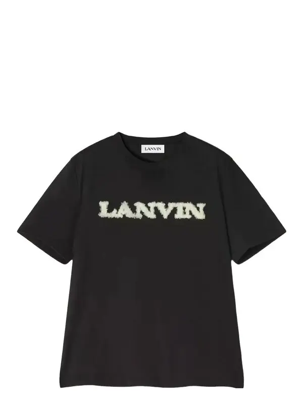 LANVIN Logo-embellished Cotton T-shirt - Black